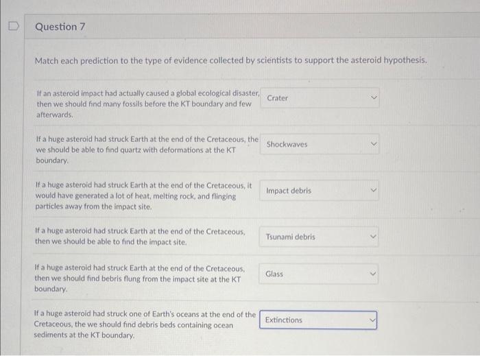 Solved Match each prediction to the type of evidence | Chegg.com