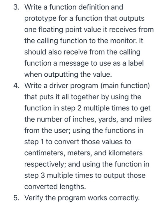 Solved 1. Write three function definitions and prototypes | Chegg.com