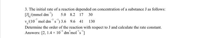 Solved 3. The initial rate of a reaction depended on | Chegg.com