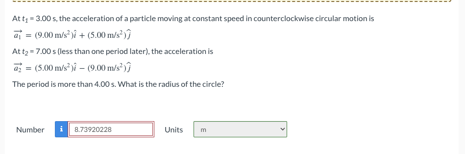 Solved At t1=3.00s, ﻿the acceleration of a particle moving | Chegg.com