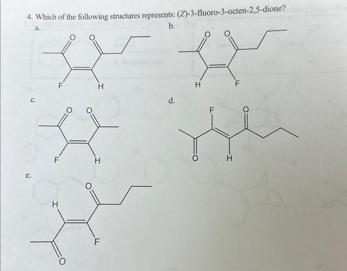 Solved 4. Which of the following structures represents: | Chegg.com