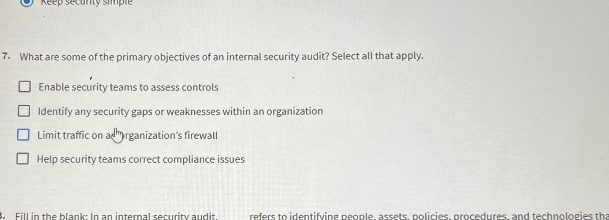 Solved What are some of the primary objectives of an | Chegg.com