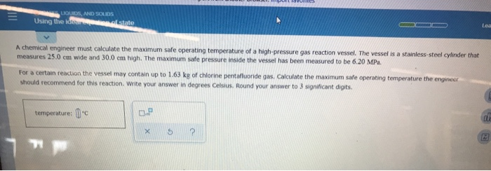 Solved a chemical engineer must calculate the maximum safe | Chegg.com