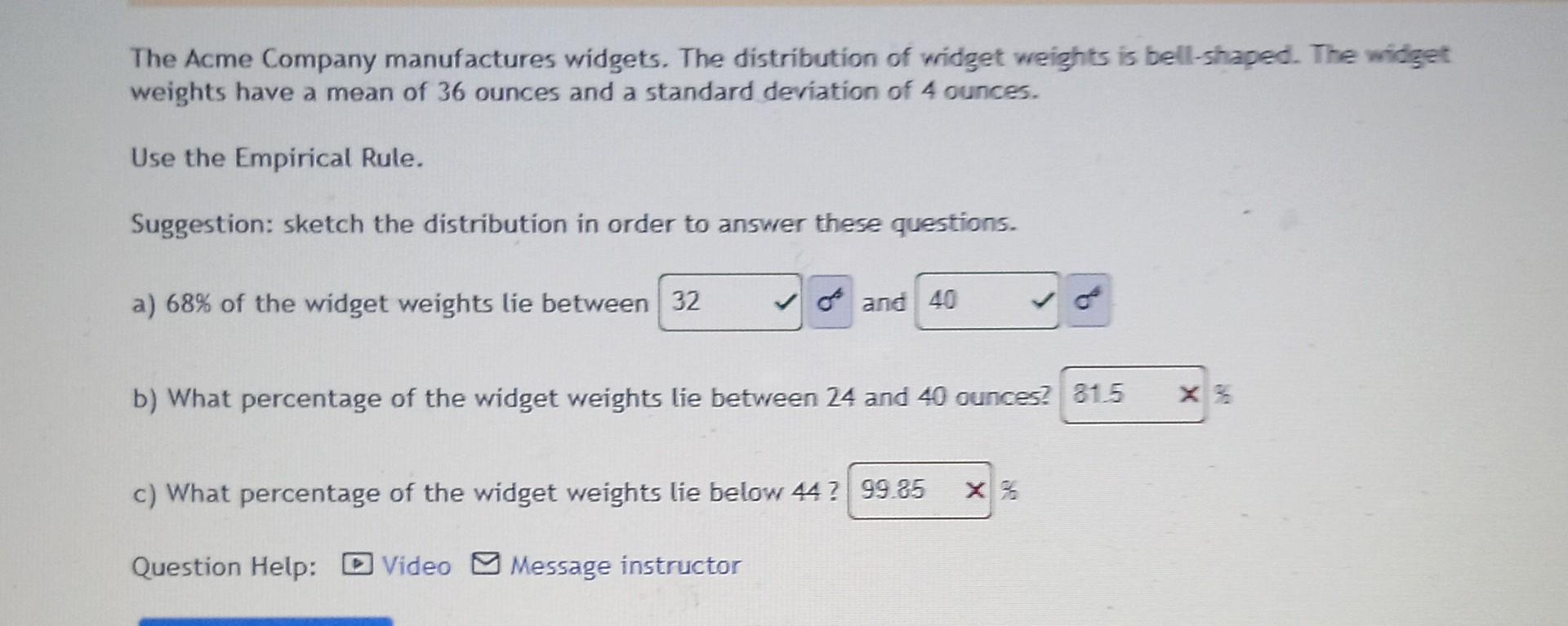 Solved The Acme Company manufactures widgets. The | Chegg.com