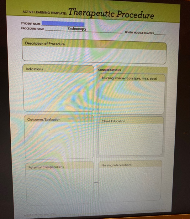 Solved ACTIVE LEARNING TEMPLATE: Therapeutic Procedure | Chegg.com