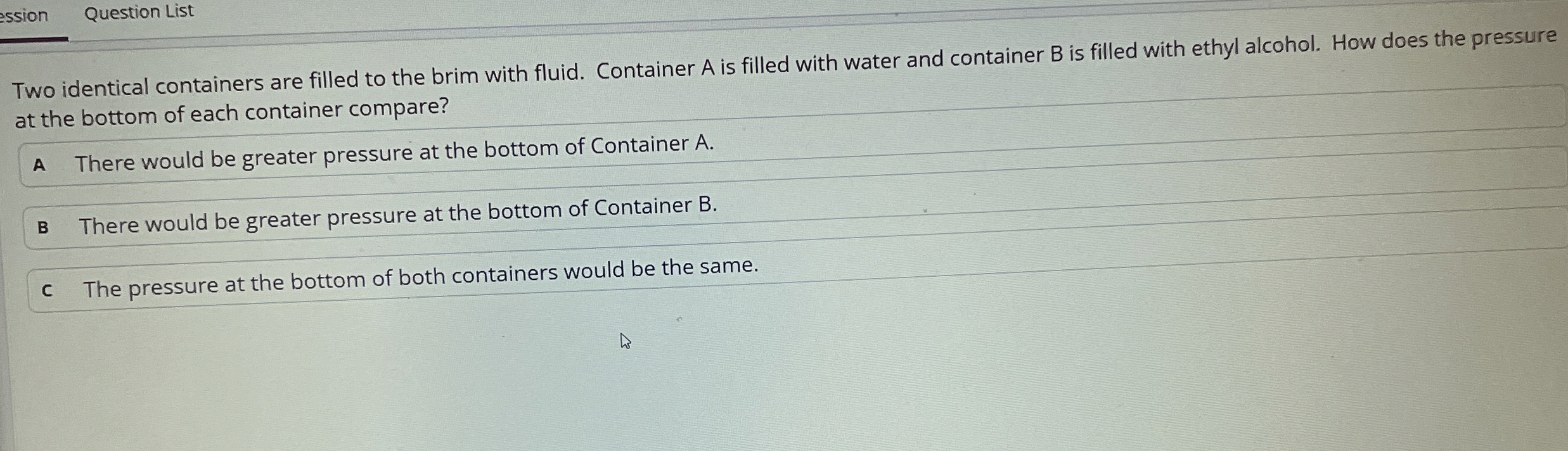 Solved Two identical containers are filled to the brim with | Chegg.com