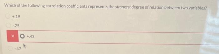 Solved Which of the following correlation coefficients | Chegg.com