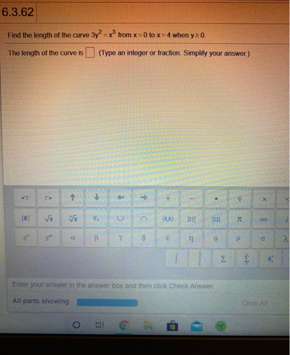 Solved find the length of the curve 3y^2=x^3 from x=0 to x=4 | Chegg.com