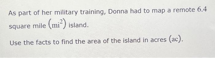 Solved As part of her military training, Donna had to map a | Chegg.com