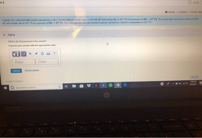Solved Consider the two connected rigid vessels seperated by | Chegg.com