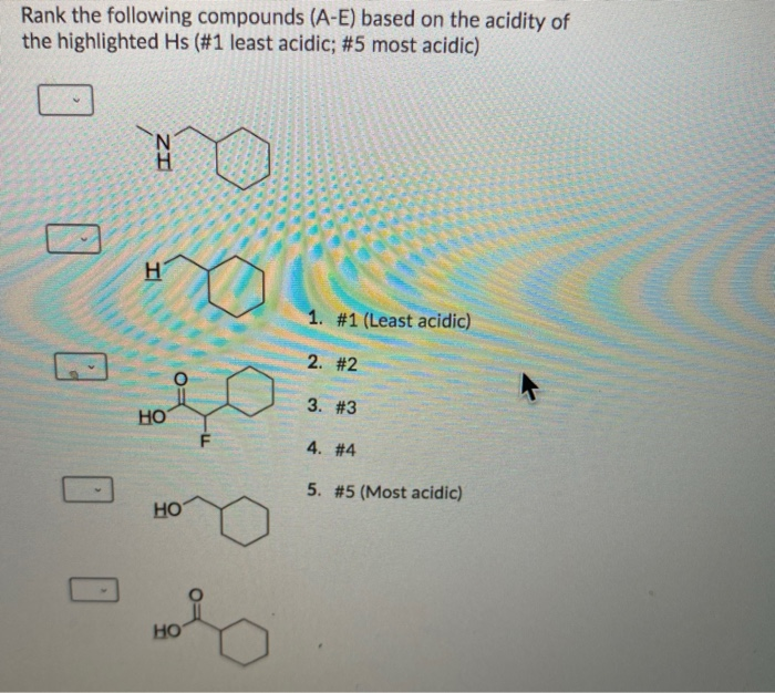 Solved Rank the following compounds (A-E) based on the | Chegg.com