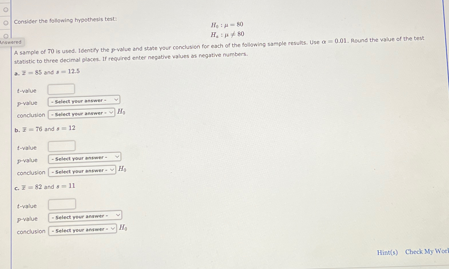 Solved Consider the following hypothesis | Chegg.com