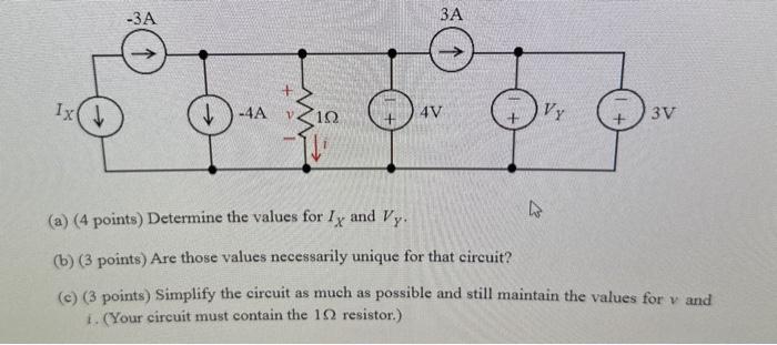 Solved (a) (4 points) Determine the values for IX and VY. | Chegg.com