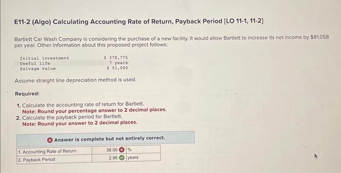 Solved E11-2 (Algo) Calculating Accounting Rate of Return, | Chegg.com