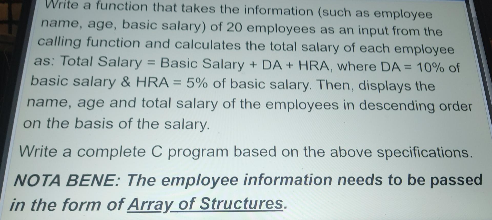 Solved Write a function that takes the information (such as | Chegg.com