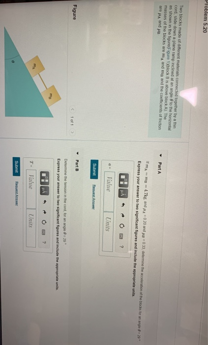 Solved nu Problem 5.20 Two blocks made of different | Chegg.com