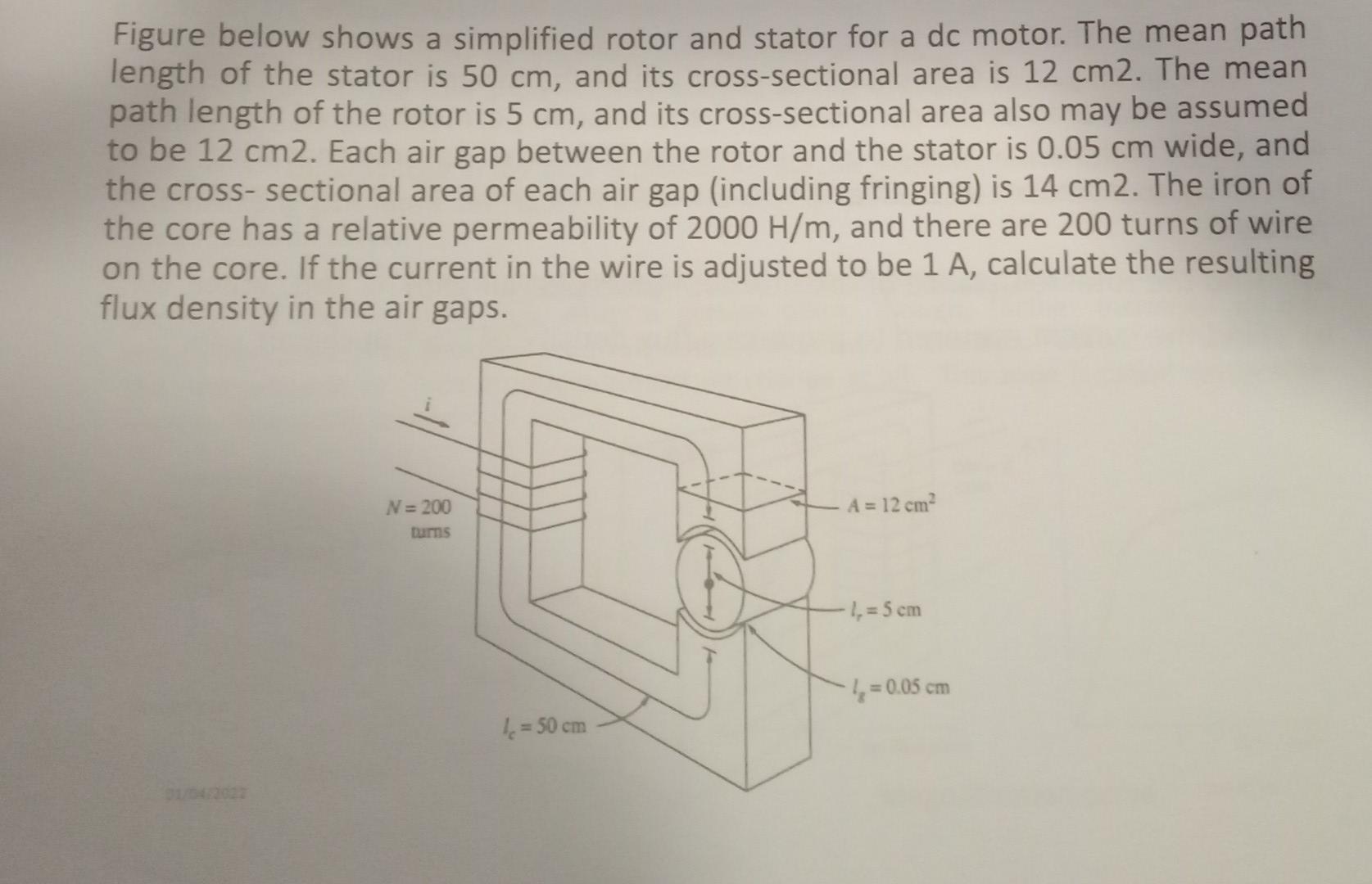 Solved Figure below shows a simplified rotor and stator for | Chegg.com