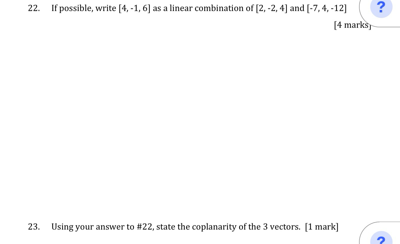 If possible, write 4,-1,6 as a linear combination of | Chegg.com If possible, write 4,-1,6 as a linear combination of | Chegg.com