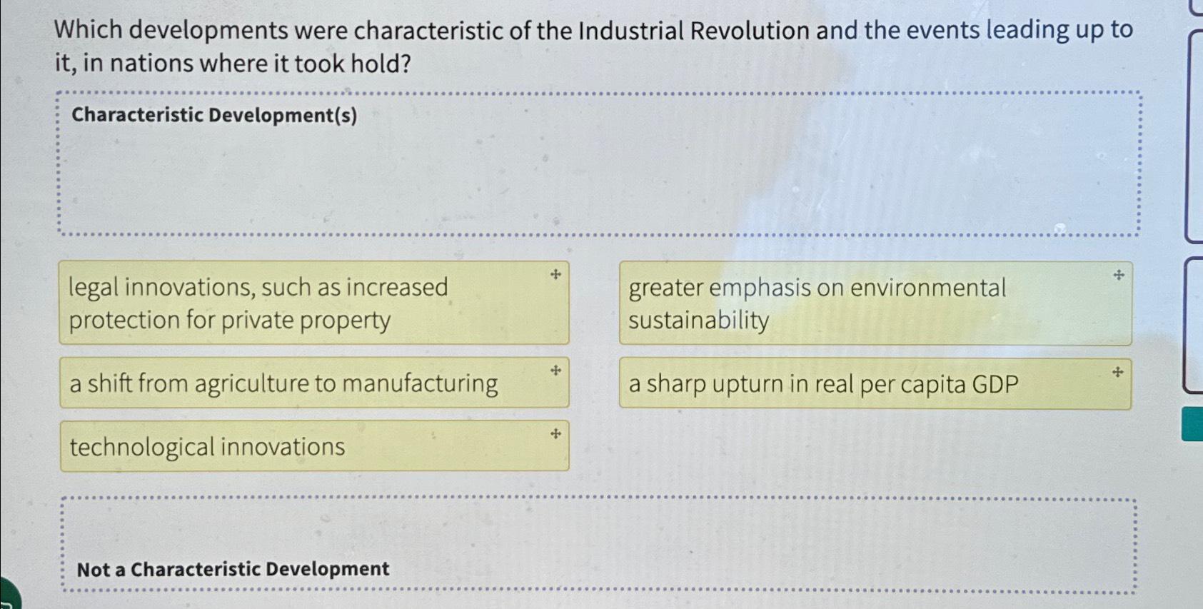 Solved Which developments were characteristic of the | Chegg.com