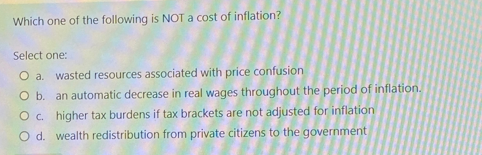 Solved Which one of the following is NOT a cost of | Chegg.com