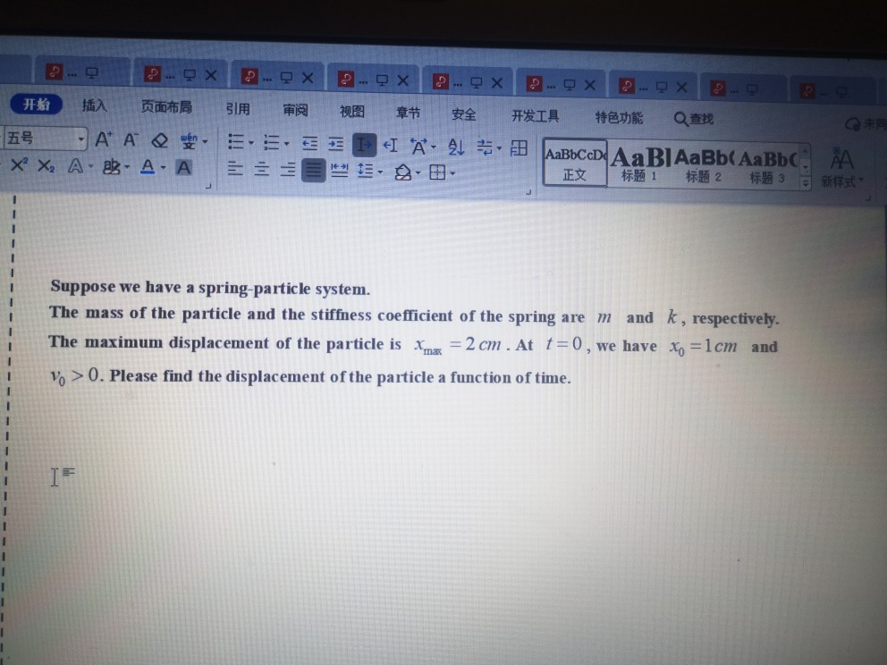 Solved Suppose we have a spring-particle system. The mass | Chegg.com