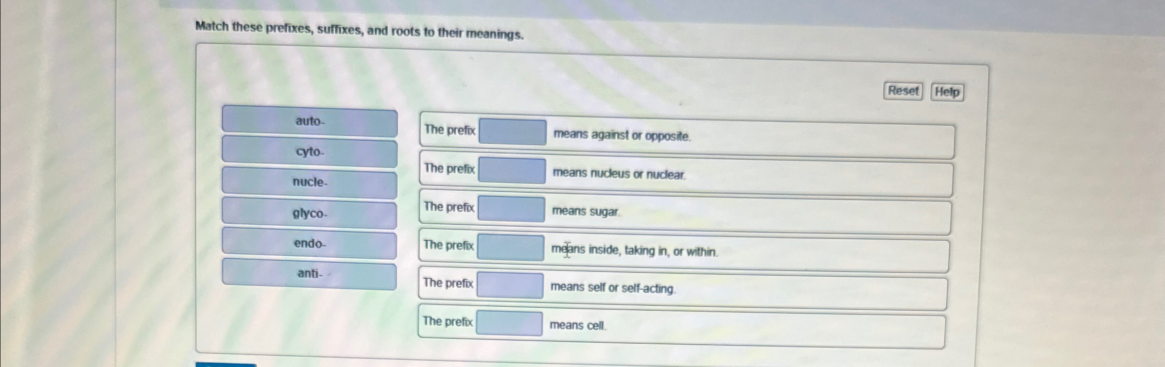 Solved Match these prefixes, suffixes, and roots to their | Chegg.com