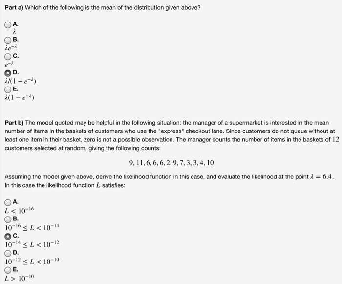 Solved (1 point) If a variable appears to follow a Poisson | Chegg.com