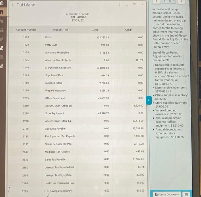 Solved In the General Ledger module, select General Journal | Chegg.com