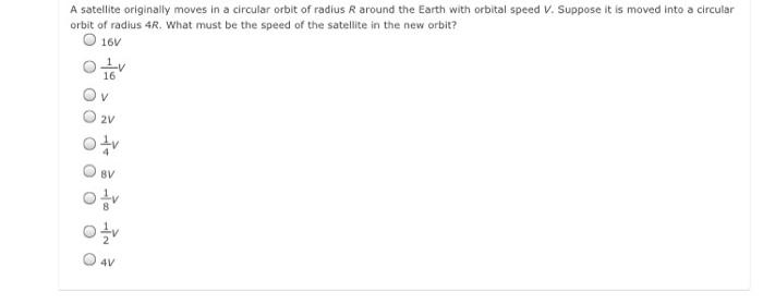 Solved A Satellite Originally Moves In A Circular Orbit Of