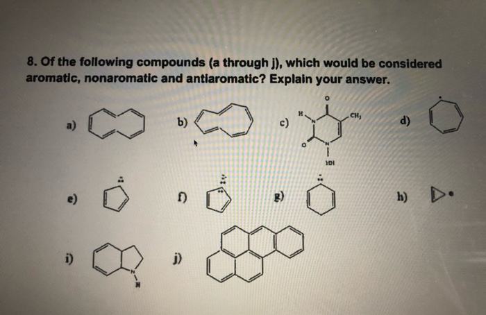 Solved 8. Of the following compounds (a through j), which | Chegg.com