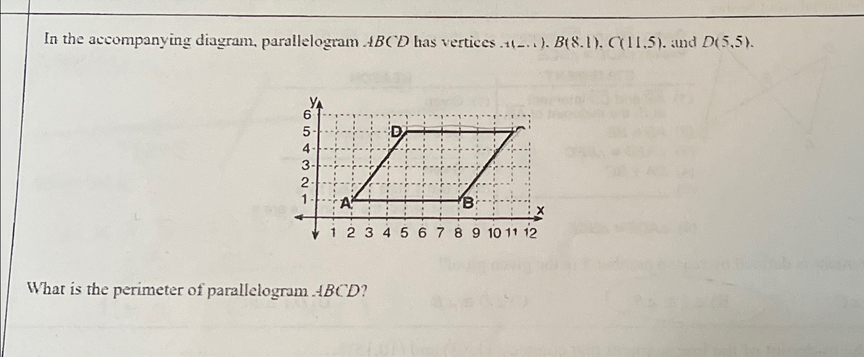Solved In the accompanying diagram, parallelogram ABCD has | Chegg.com