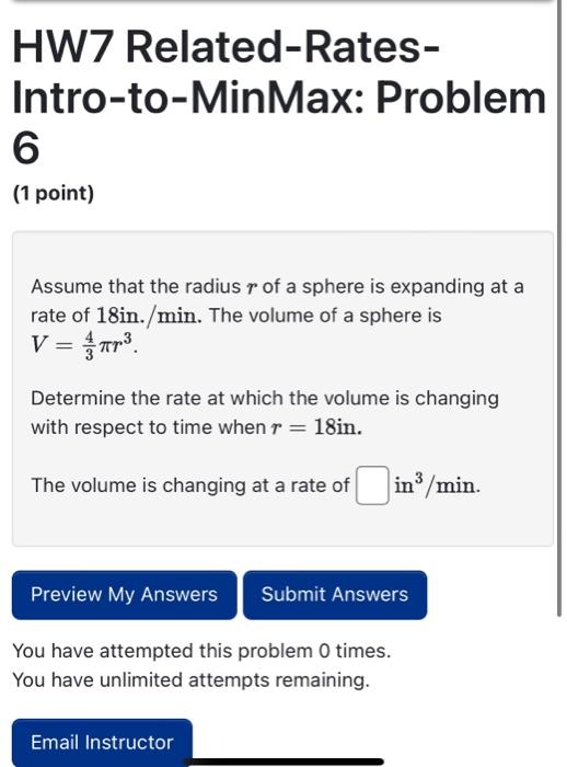 Solved Intro To Minmax Problem 5 1 Point The Radius Of A 