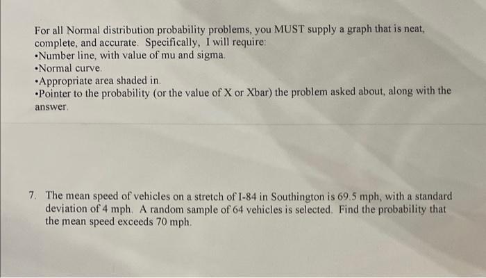 Solved For all Normal distribution probability problems, you | Chegg.com
