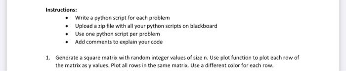 Solved Instructions: Write a python script for each problem | Chegg.com