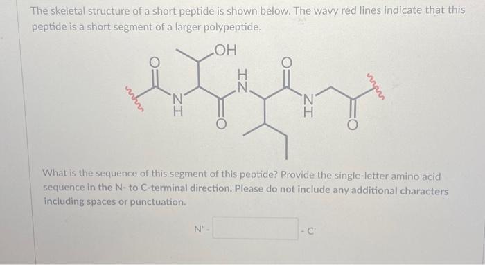 Solved The skeletal structure of a short peptide is shown | Chegg.com