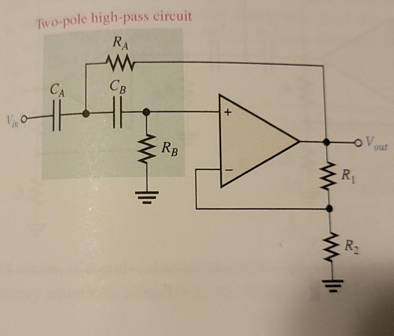 Solved A two-pole Sallen-Key high-pass filter (Figure 15-15) | Chegg.com