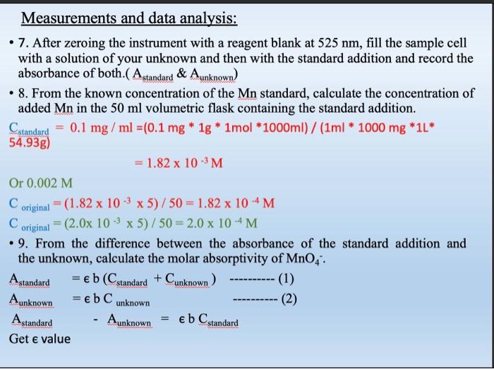 Solved Measurements and data analysis: - 7. After zeroing | Chegg.com