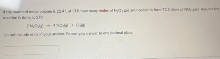 Solved If the standard molar volume is 22.4 L at STP, how | Chegg.com