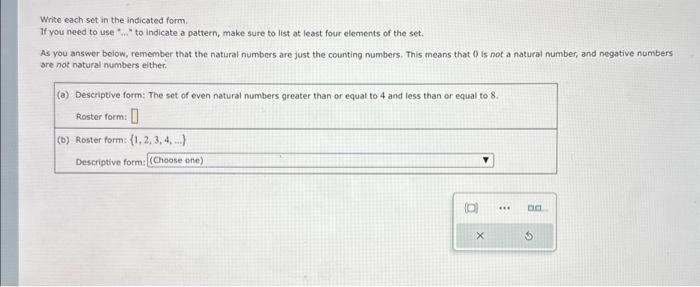 Solved Write each set in the indicated form. If you need to | Chegg.com