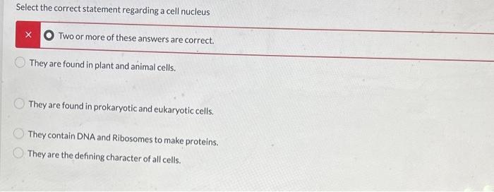 Solved Select The Correct Statement Regarding A Cell Nucleus