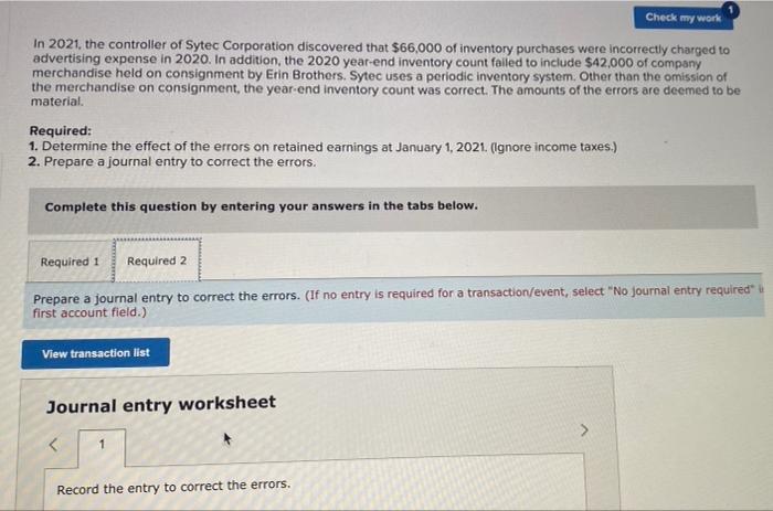 Solved Exercise 9-28 (Algo) Inventory errors [LO9-7) In | Chegg.com