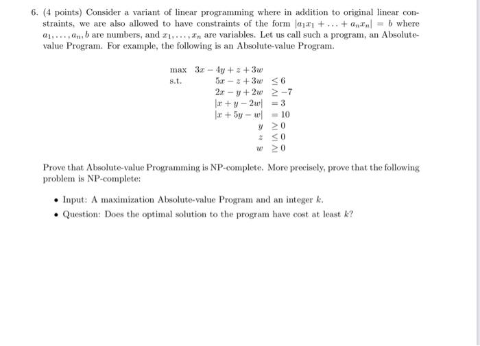 Solved 6. (4 points) Consider a variant of linear | Chegg.com