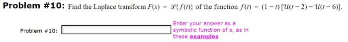 Solved Problem \# 10: Find the Laplace transform | Chegg.com