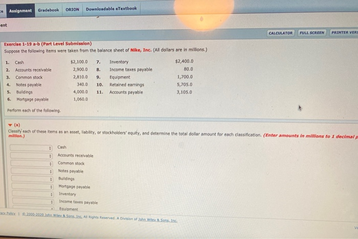 Solved Assignment Gradebook ORION Downloadable eTextbook ent | Chegg.com