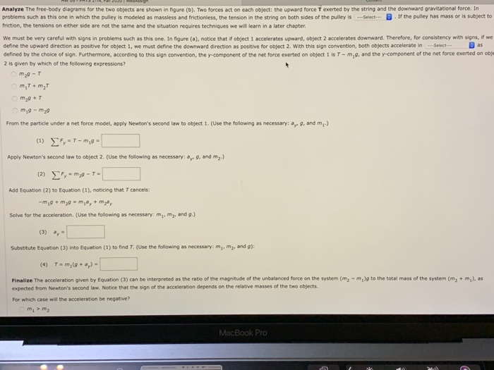 Solved The Atwood Machine When two objects of unequal mass | Chegg.com