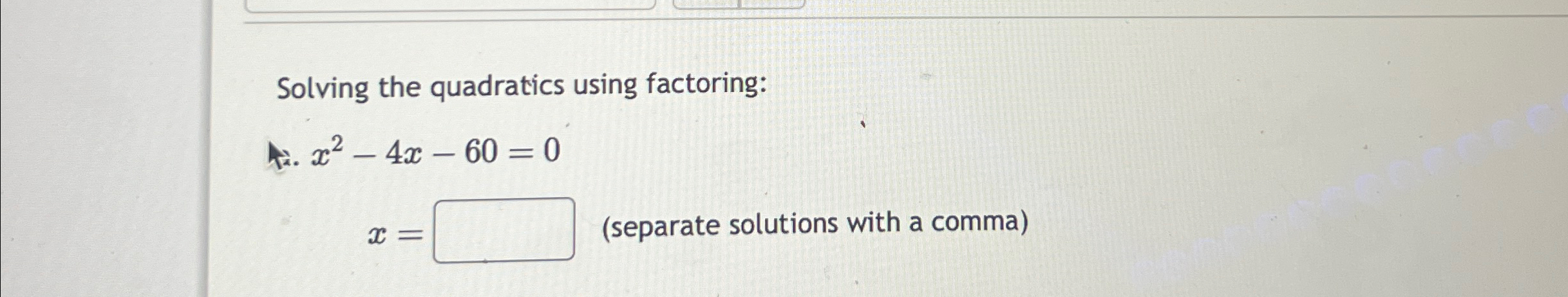 Solved Solving the quadratics using | Chegg.com