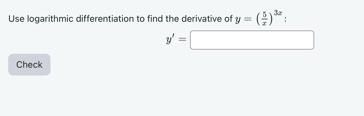 Solved Use logarithmic differentiation to find the | Chegg.com
