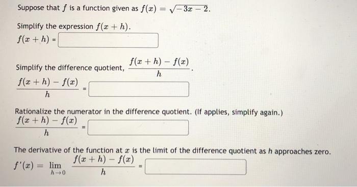 Solved Suppose that f is a function given as f(x) = -3x - 2. | Chegg.com