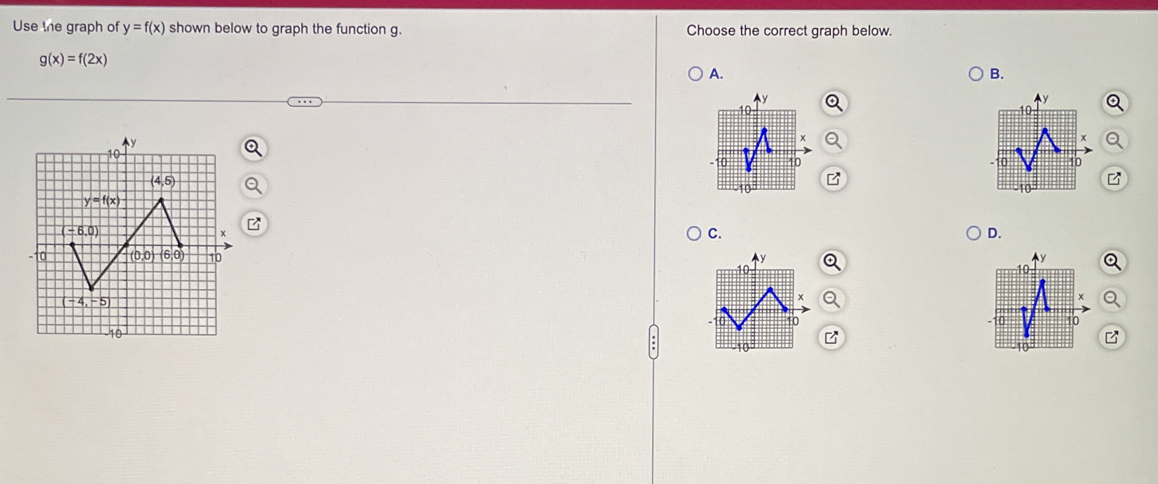 Solved Use the graph of y=f(x) ﻿shown below to graph the | Chegg.com