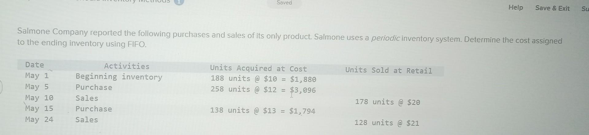 Solved Salmone Company reported the following purchases and | Chegg.com Solved Salmone Company reported the following purchases and | Chegg.com